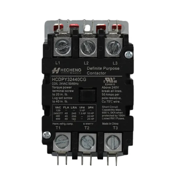 HCDP Series 3P Definite Purpose Contactor for HVAC and Refrigeration ...